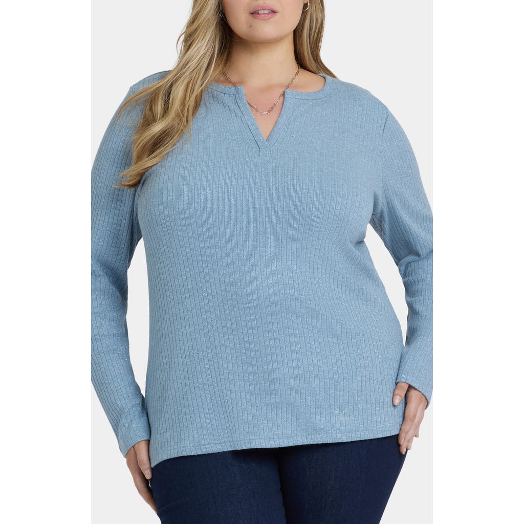 NYDJ Metallic Ribbed Top